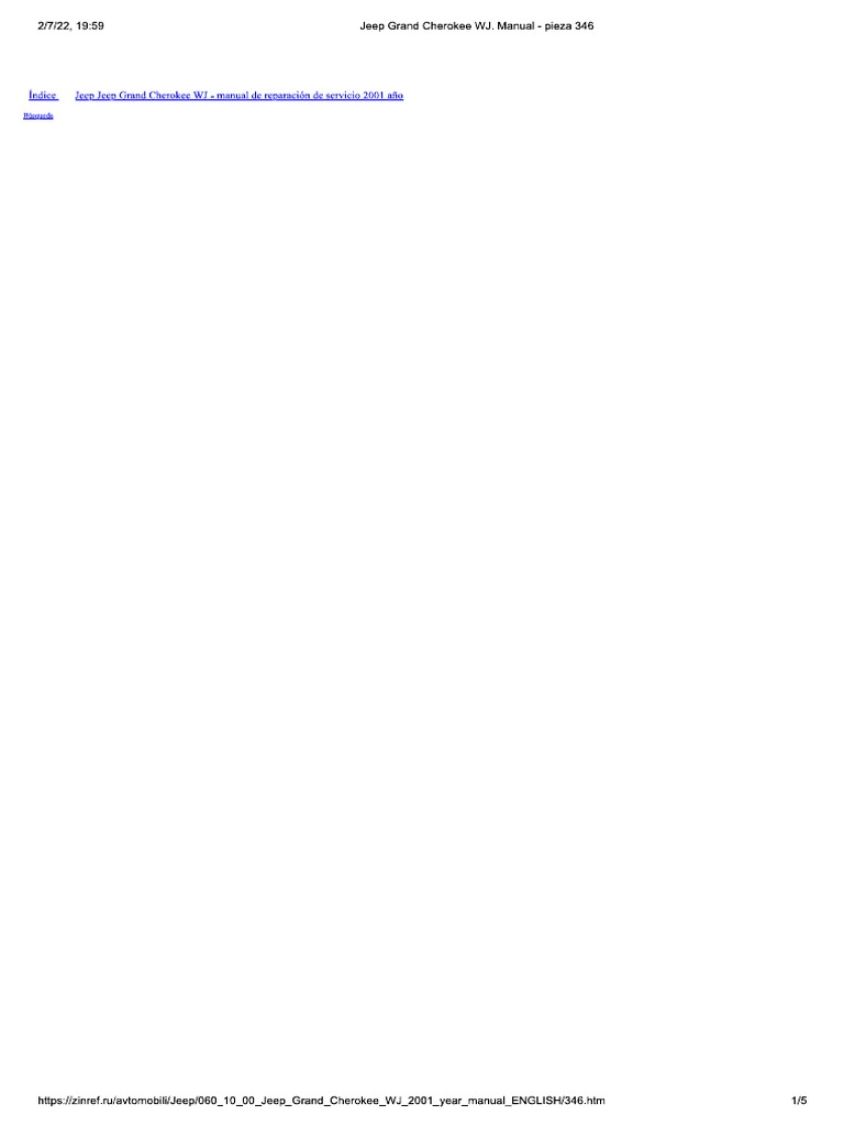 Jeep Grand Cherokee WJ. Manual - Parte 346 | PDF