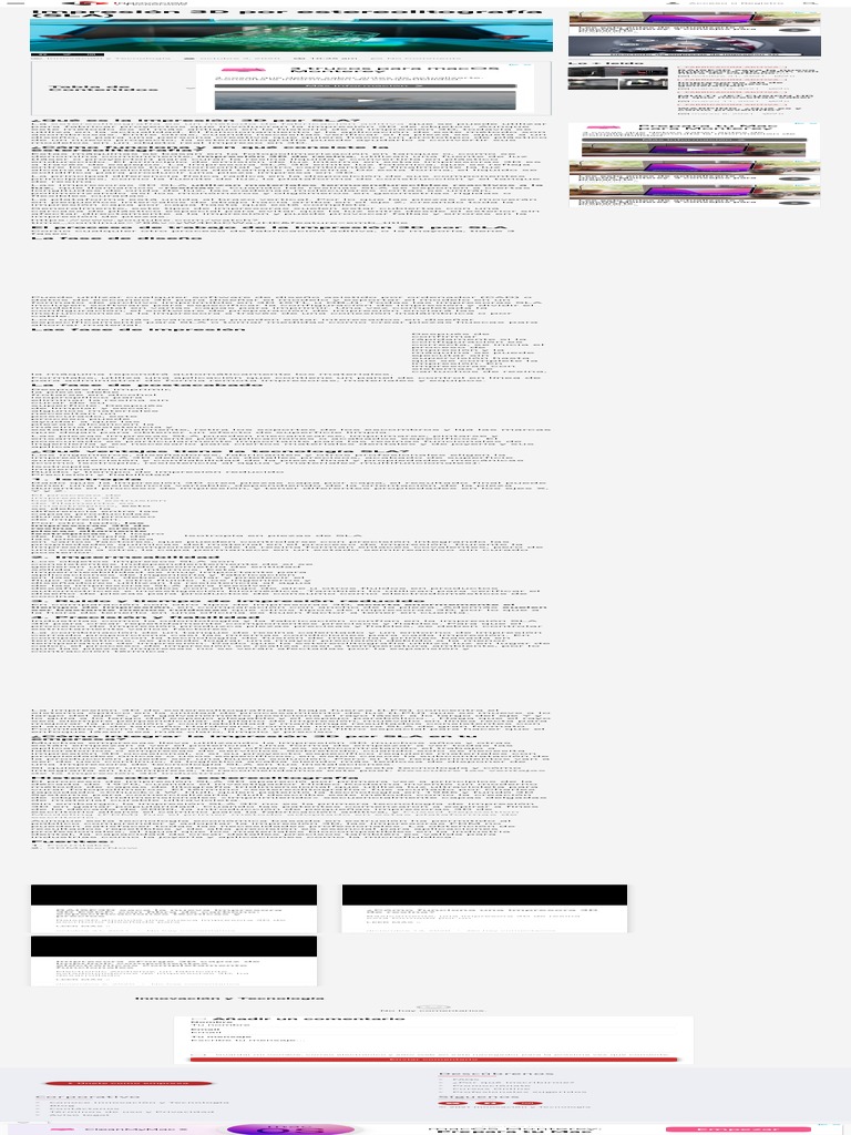 IMPRESION 3D Por Estereolitografía (SLA) ¿Qué Es y Cómo Funciona | PDF | Impresión 3d