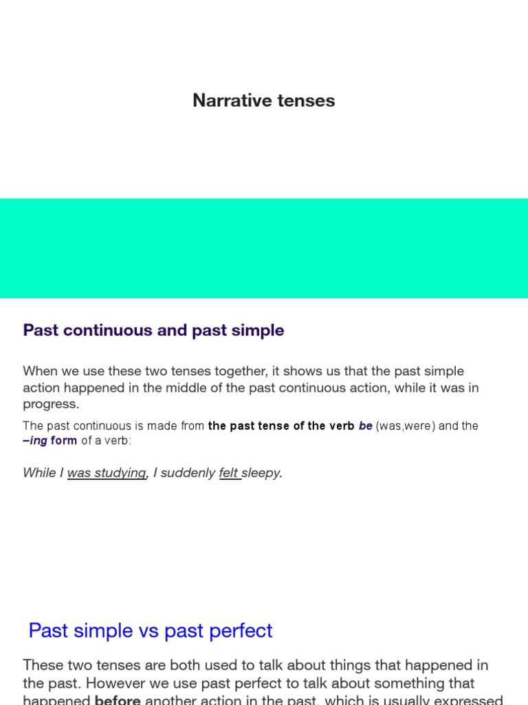 Narrative | PDF | Perfect (Grammar) | Grammatical Tense