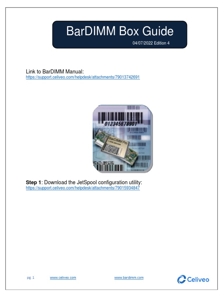 BarDIMM Box Getting Started Guide - 20190811 | PDF | Ip Address | Computer Network