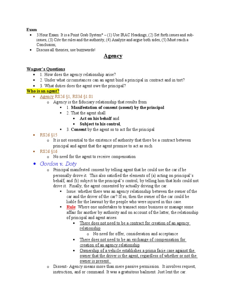 BA Outline | PDF | Law Of Agency | Limited Partnership