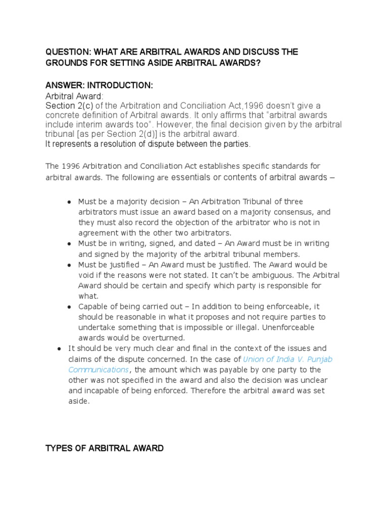 Arbitral Awards Alread Done | PDF | Arbitration | Arbitral Tribunal