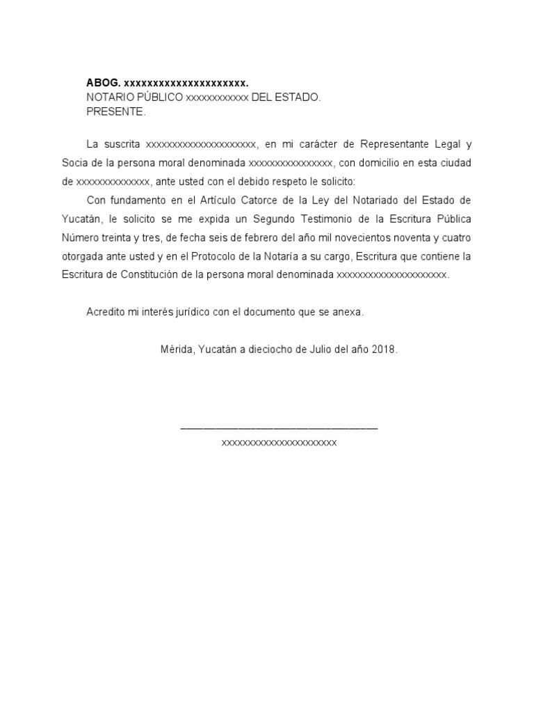 SOLICITUD DE SEGUNDO TESTIMONIO Persona Moral - Formato | PDF ... SOLICITUD DE SEGUNDO TESTIMONIO Persona Moral - Formato | PDF ...