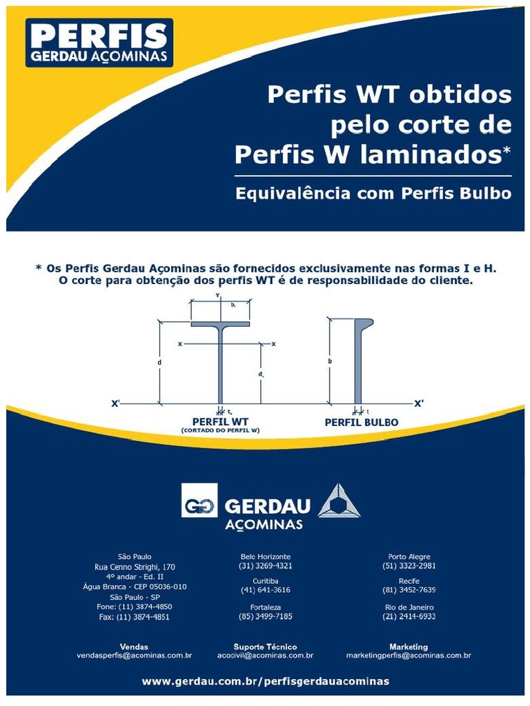 Perfis WT Obtidos Pelo Corte de Perfis W Laminados Equivalência Com ...