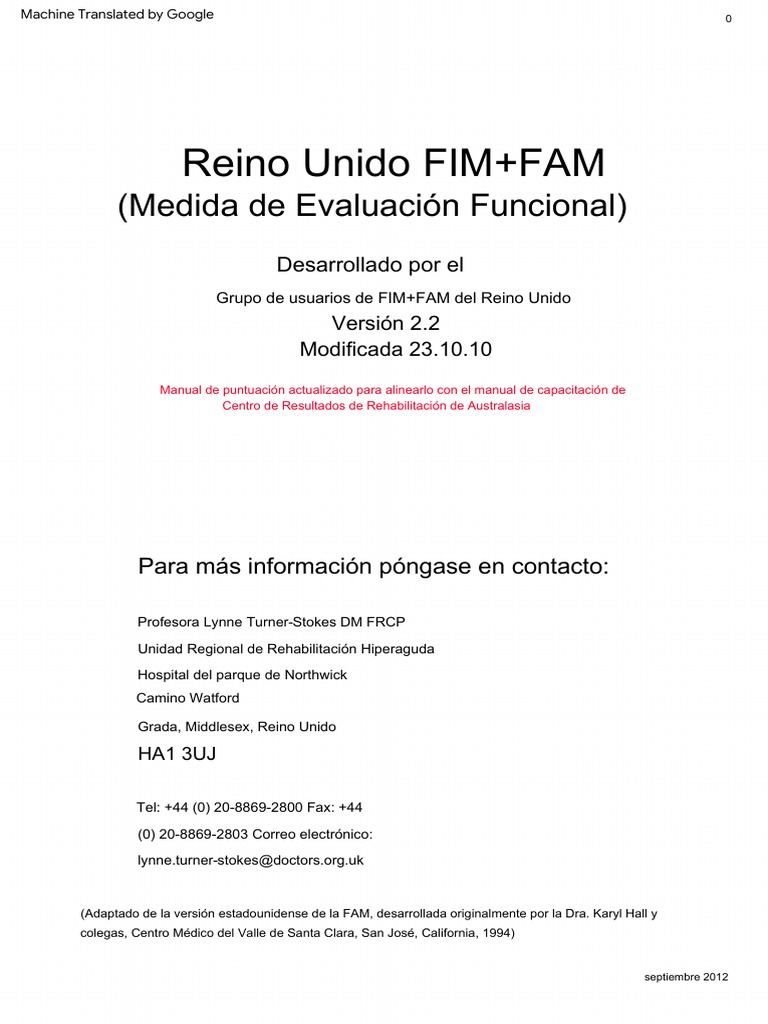 Manual FIM+FAM Reino Unido 2.2 | PDF | Dieta