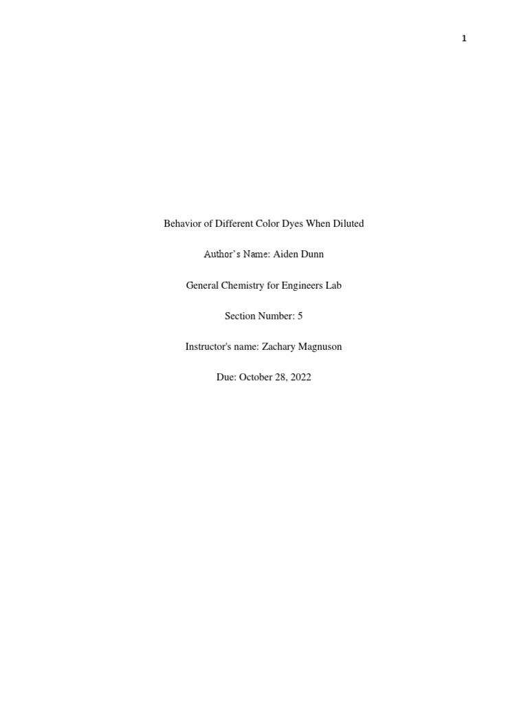 Module #5 Formal Post-Lab Report | PDF | Spectrophotometry ...