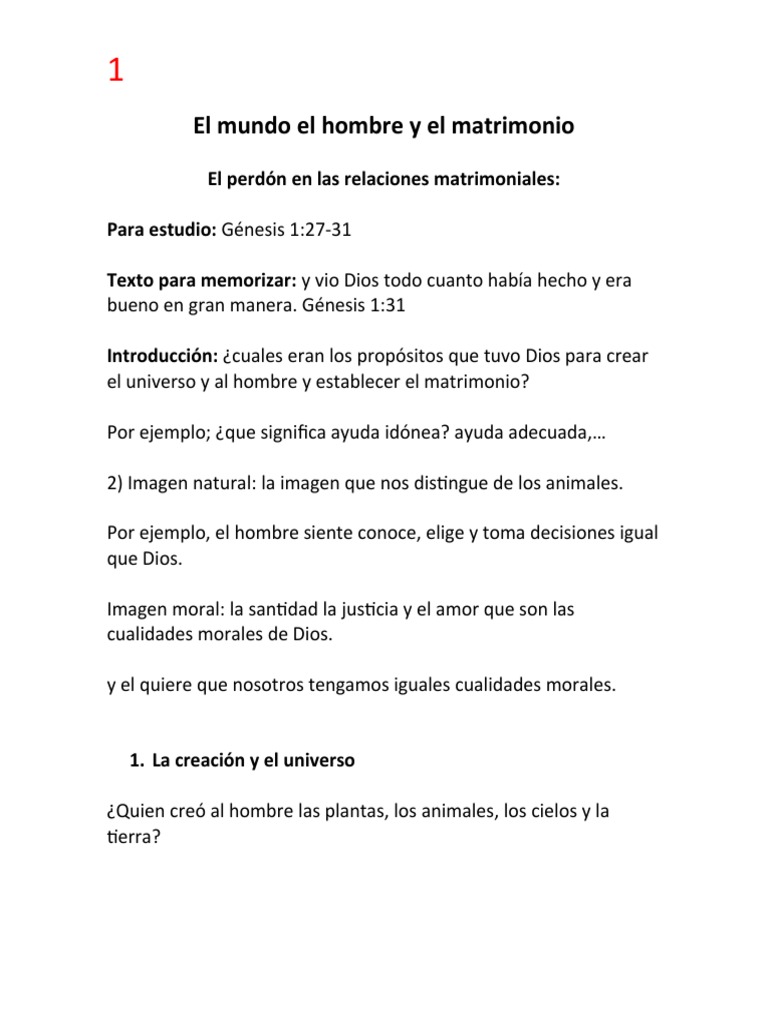 El Mundo El Hombre y El Matrimonio | PDF | Adán y Eva | Creencia religiosa y doctrina