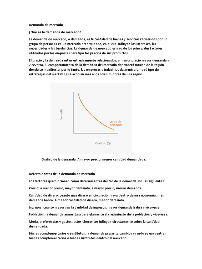 Conceptos Clave de la Demanda de Mercado | PDF | Mercado (economía ...