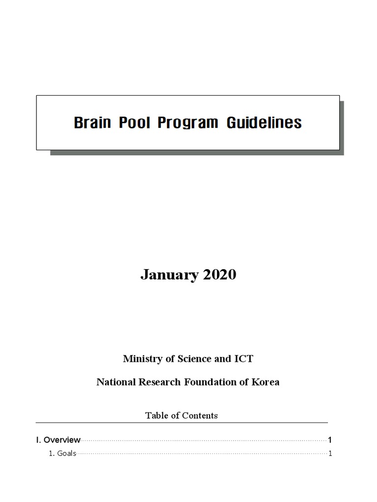 Brain Pool Program Guidelines | PDF | Fee | Insurance
