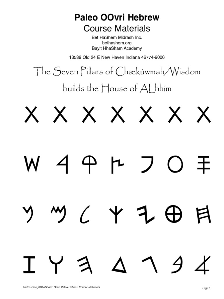 ANCIENT H - Oovri Paleo Hebrew Lessons | PDF | Wisdom | Grammatical Tense
