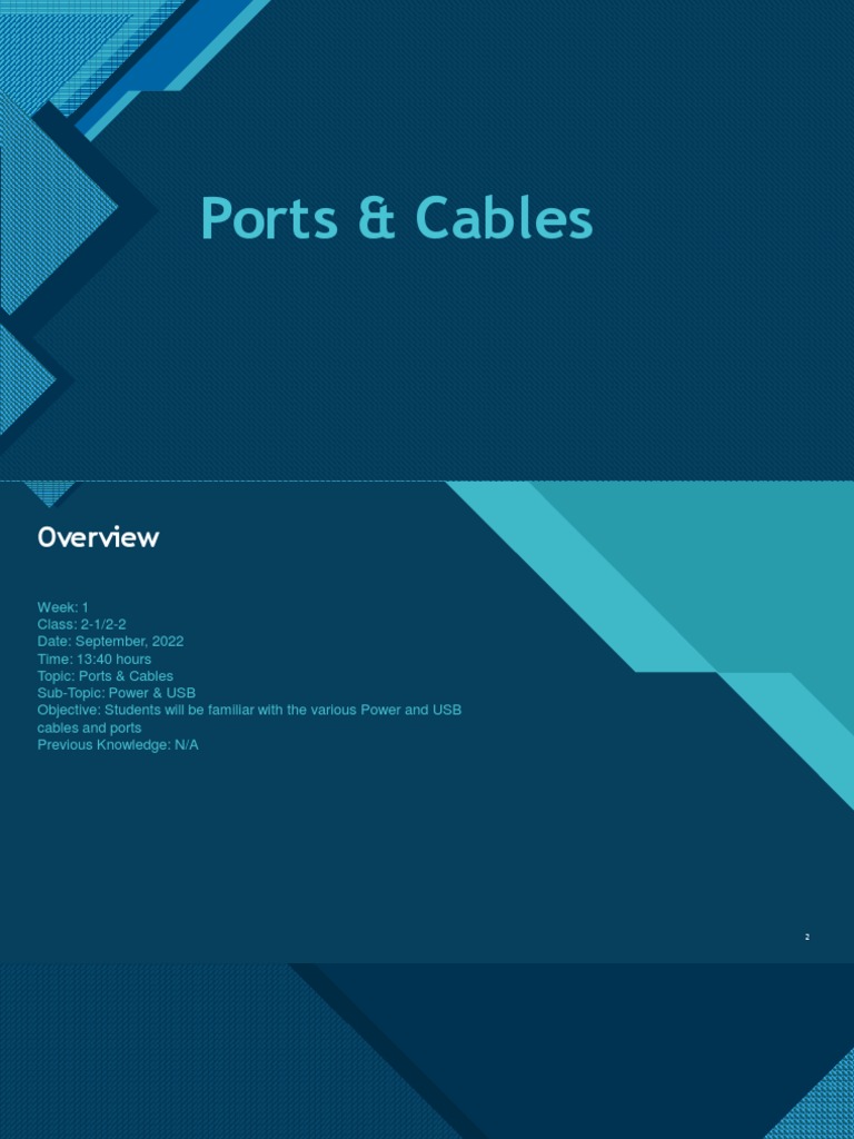An In-Depth Look at Power and USB Cables, Ports, and Their Uses | PDF ...