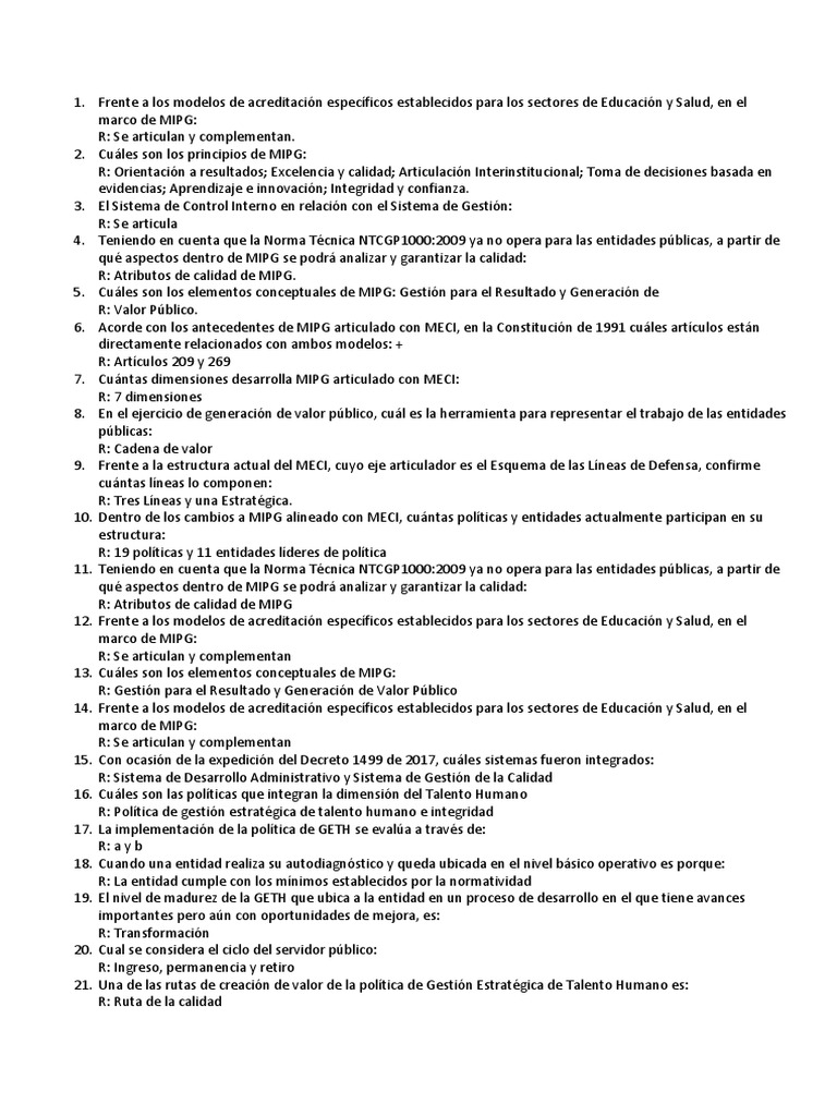 Respuestas Mipg | PDF | Auditoría | Planificación