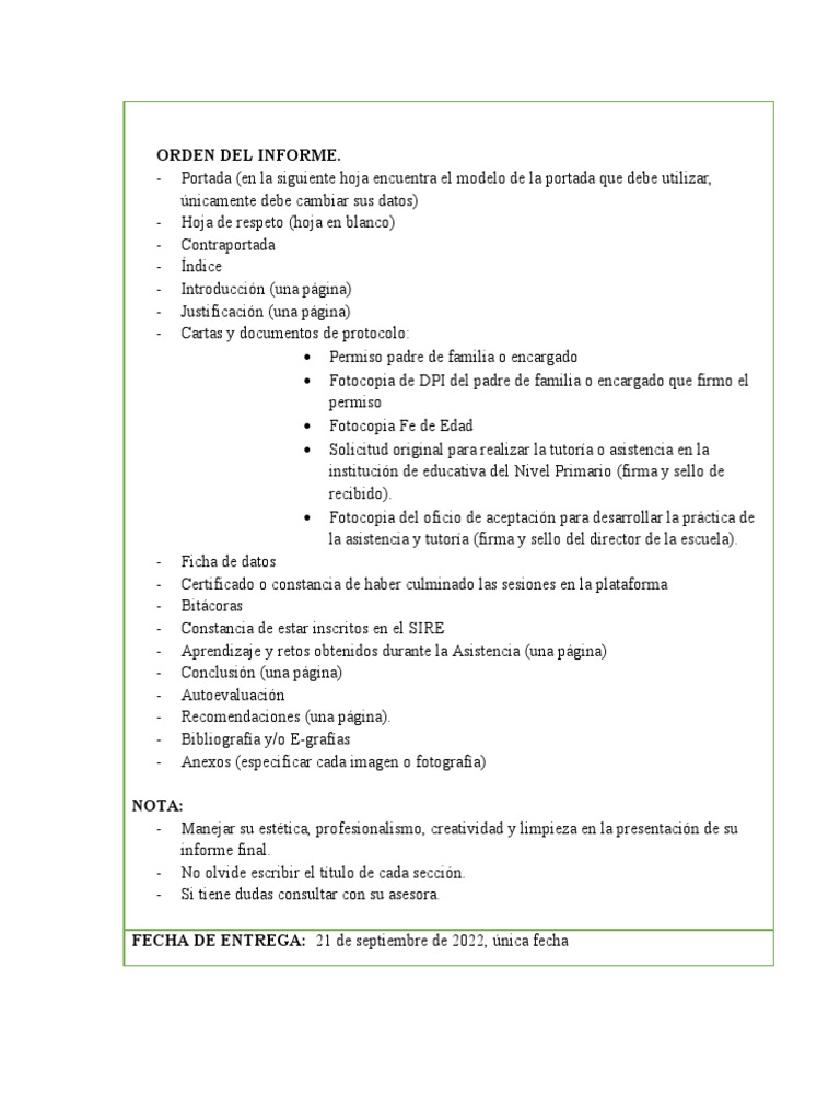 Informe Final, Asistente | PDF