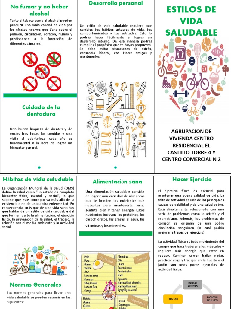 FOLLETO Habitos Vida Saludable | PDF | Ciencias de la Salud | Nutrición