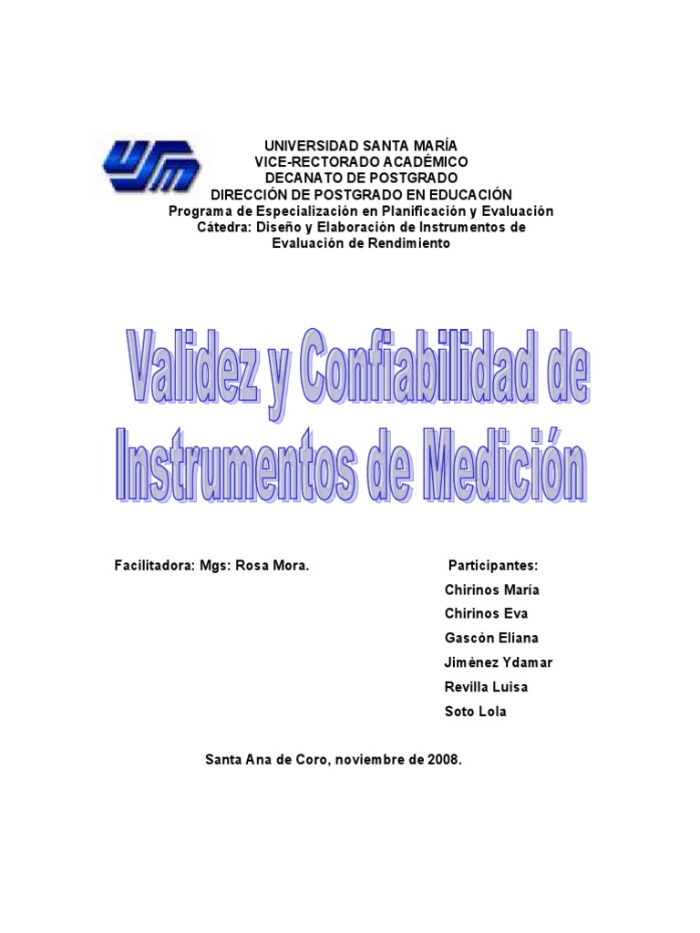 Validez y Confiabilidad | PDF | Validez (Estadísticas) | Medición