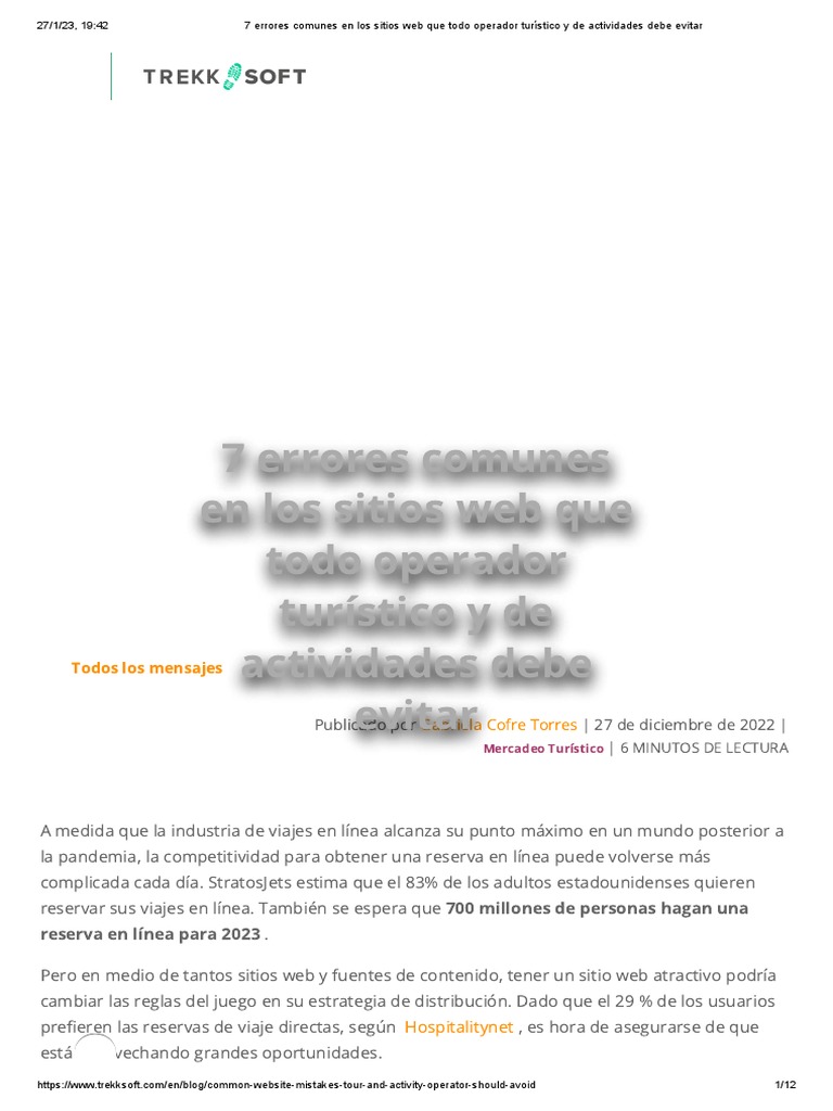 7 Errores Comunes en Los Sitios Web Que Todo Operador Turístico y de ...
