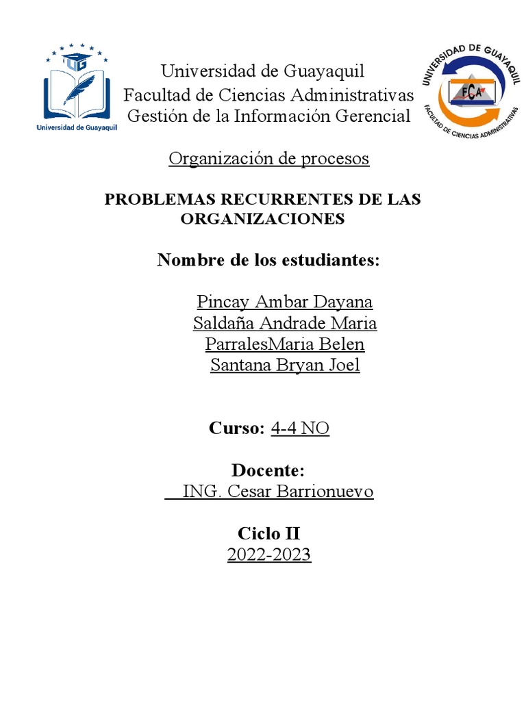 Problemas Recurrentes de Las Organizaciones | PDF
