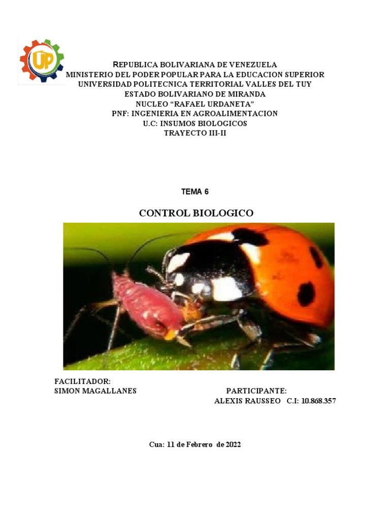 Tema 6 Control Biologico | PDF | Control biológico de plagas | Plaga ...