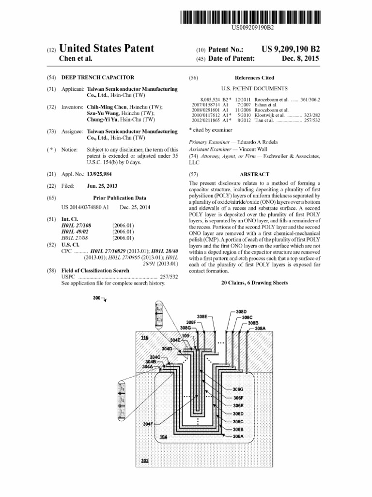 2013 Us9209190 Deep Trench Capacitor Pdf