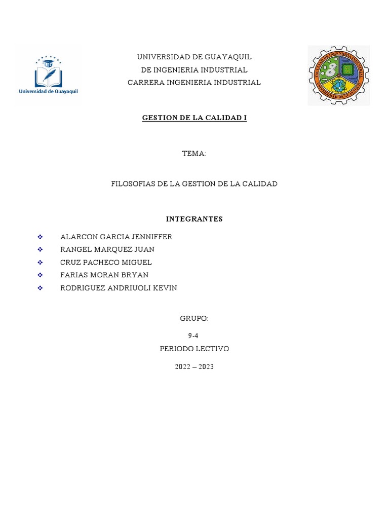 Filosofías de Gestión de Calidad | PDF | Calidad (comercial) | Gestión de la calidad
