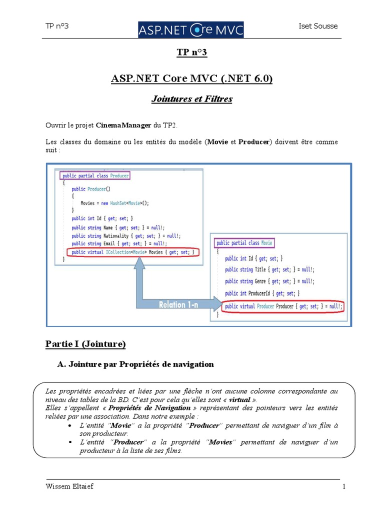 TP3 - ASP - Net Core MVC Filtres Jointures | PDF | Html | Logiciel