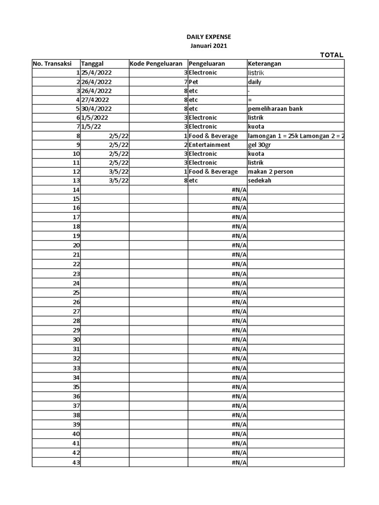 Daily Expense New | PDF