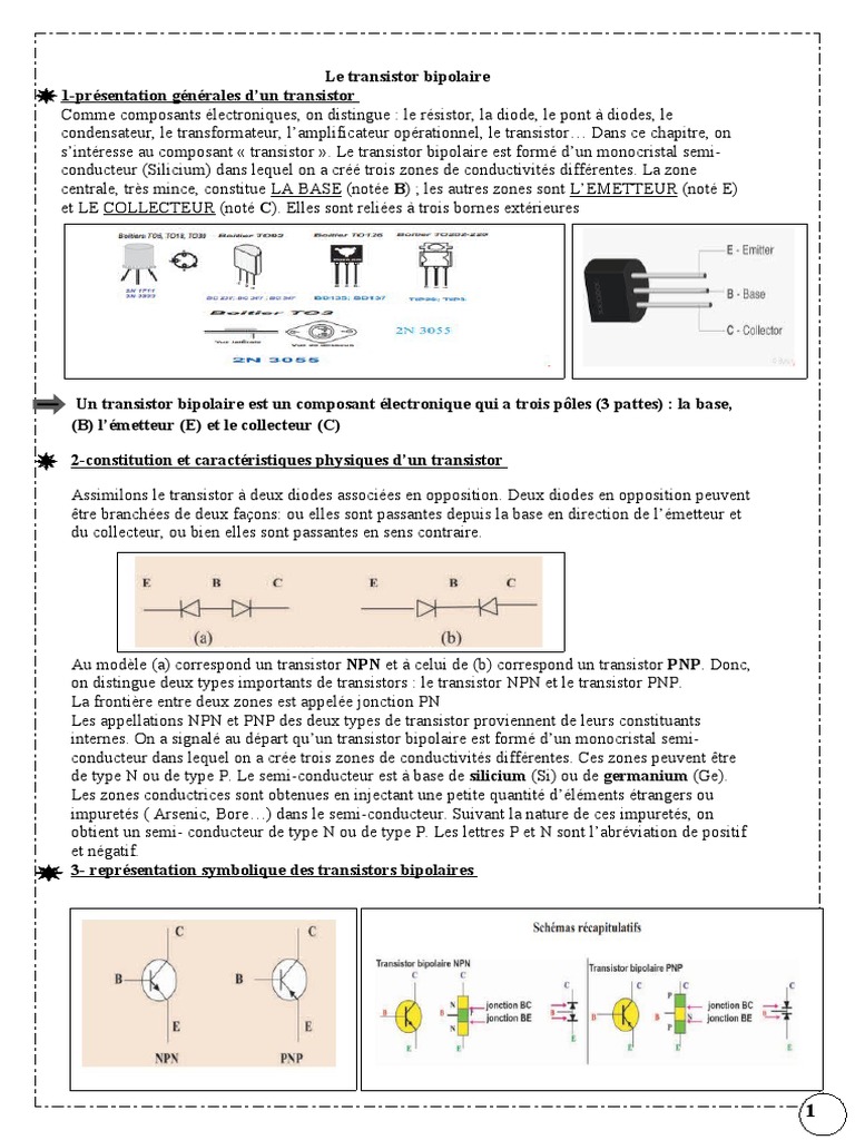 Introduction au Transistor Bipolaire | PDF | Transistor bipolaire ...