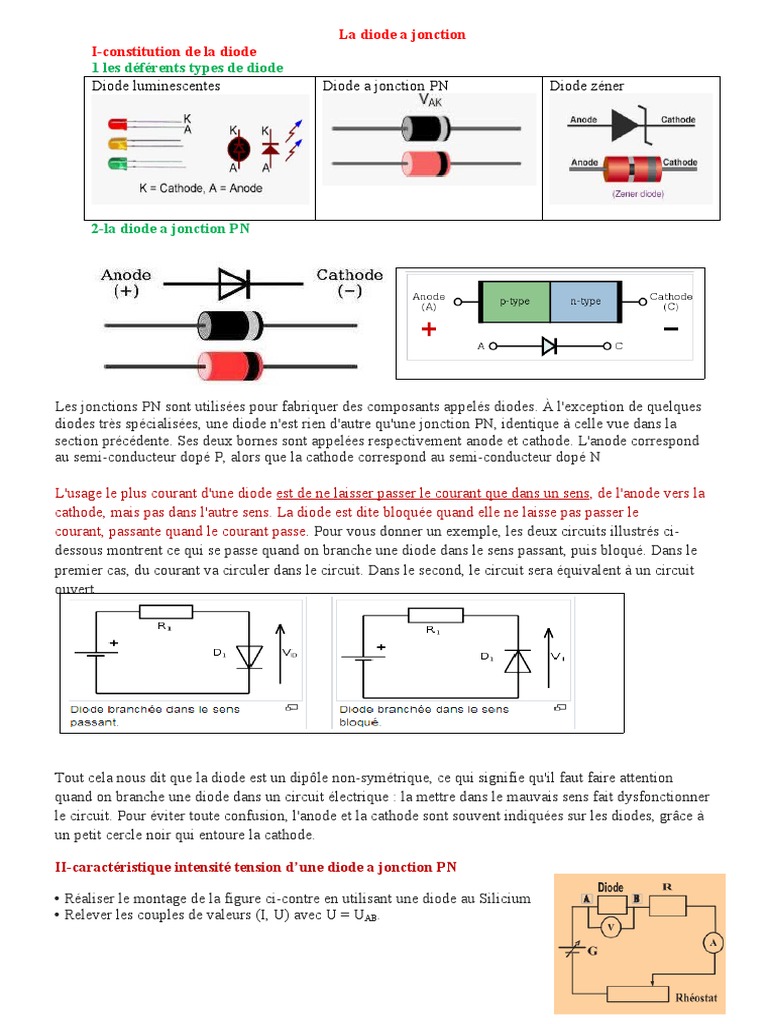 Fonctionnement de la Diode à Jonction PN | PDF | Diode | Courant électrique