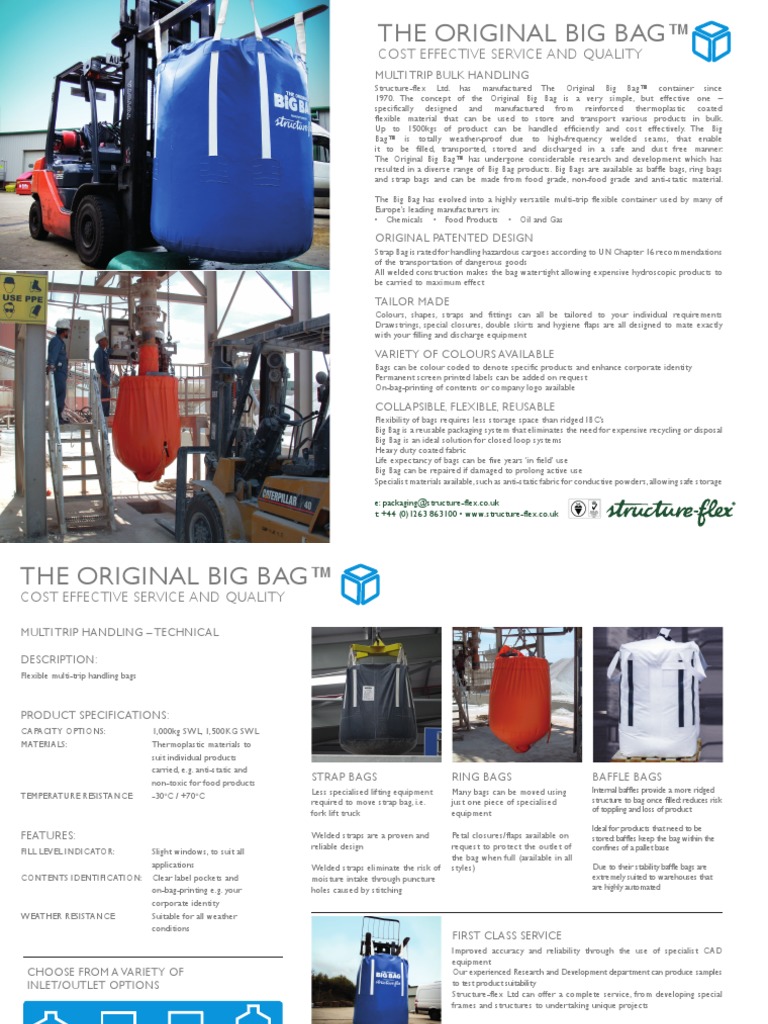 Structureflex Big Bags Brochure | PDF | Dangerous Goods | Pallet