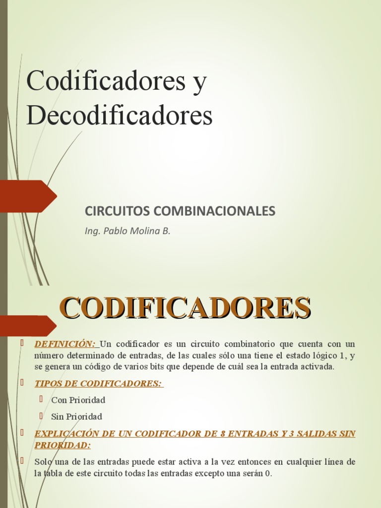 Codificadores y Decodificadores Combinacionales | PDF | Decimal ...