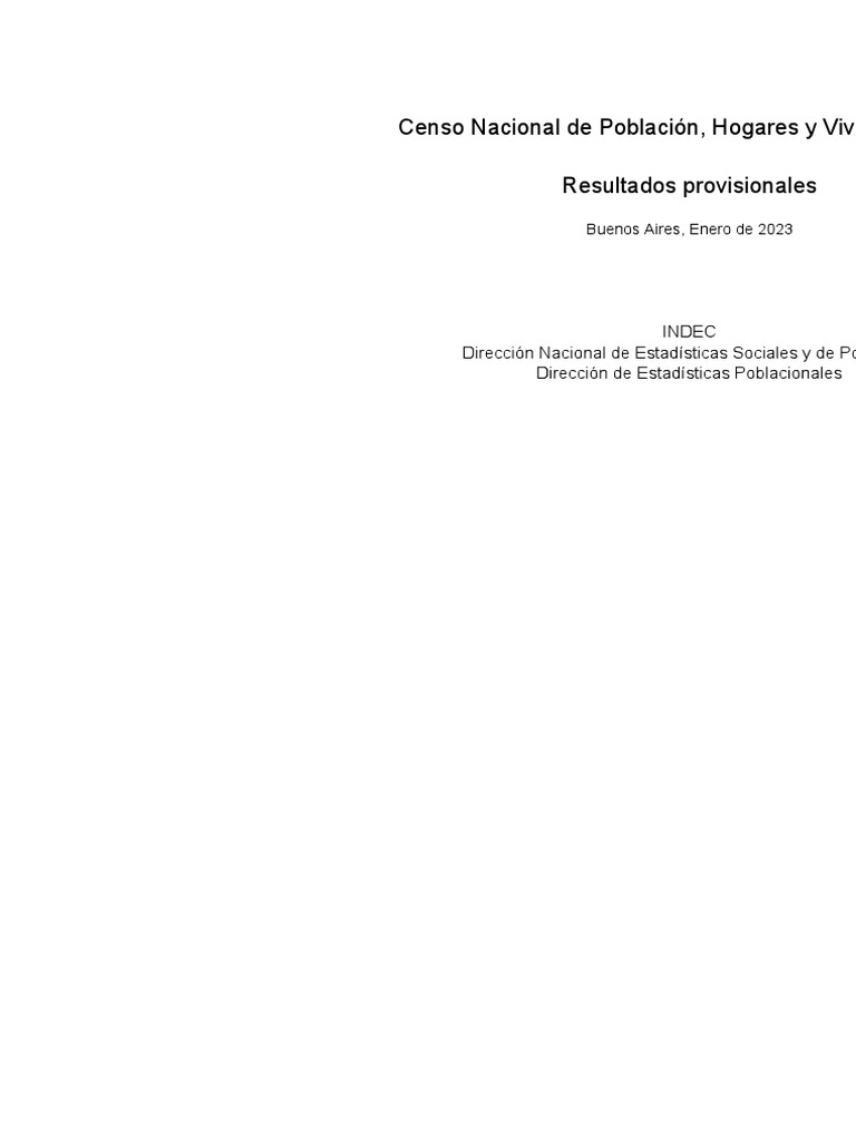 Censo 2022: Viviendas y Población Argentina | PDF | Buenos Aires | Argentina