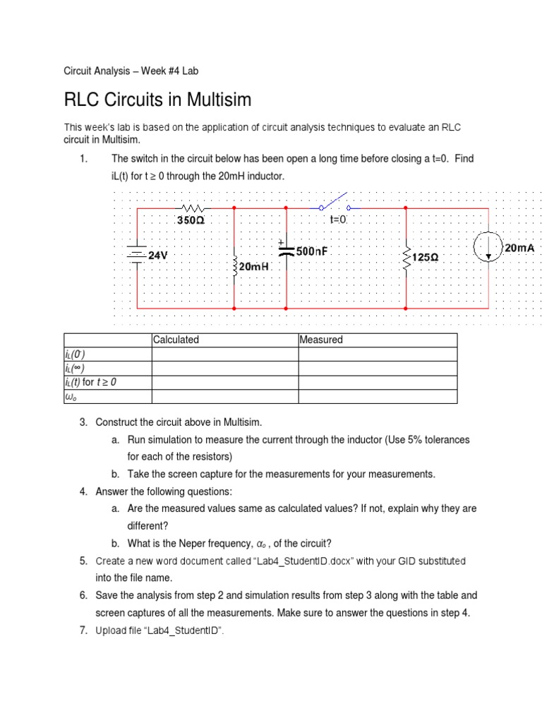 ET310 Week 4 Lab | PDF | Electrical Network | Network Analysis (Electrical Circuits)