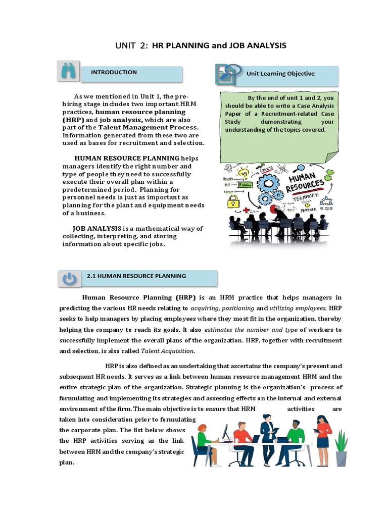 HR Planning and Job Analysis Overview | PDF | Human Resources | Human ...