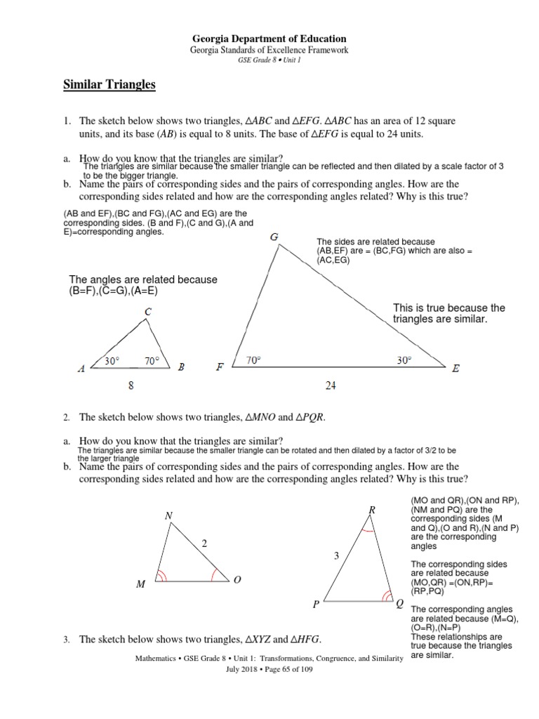 Similar Triangles - Student | PDF | Triangle | Geometric Shapes