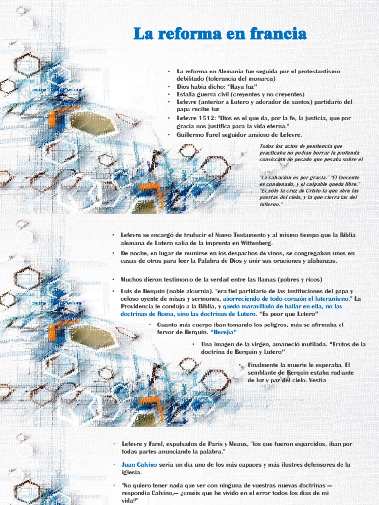 La Reforma en Francia: Orígenes y Figuras Clave | PDF | Martin Luther ...