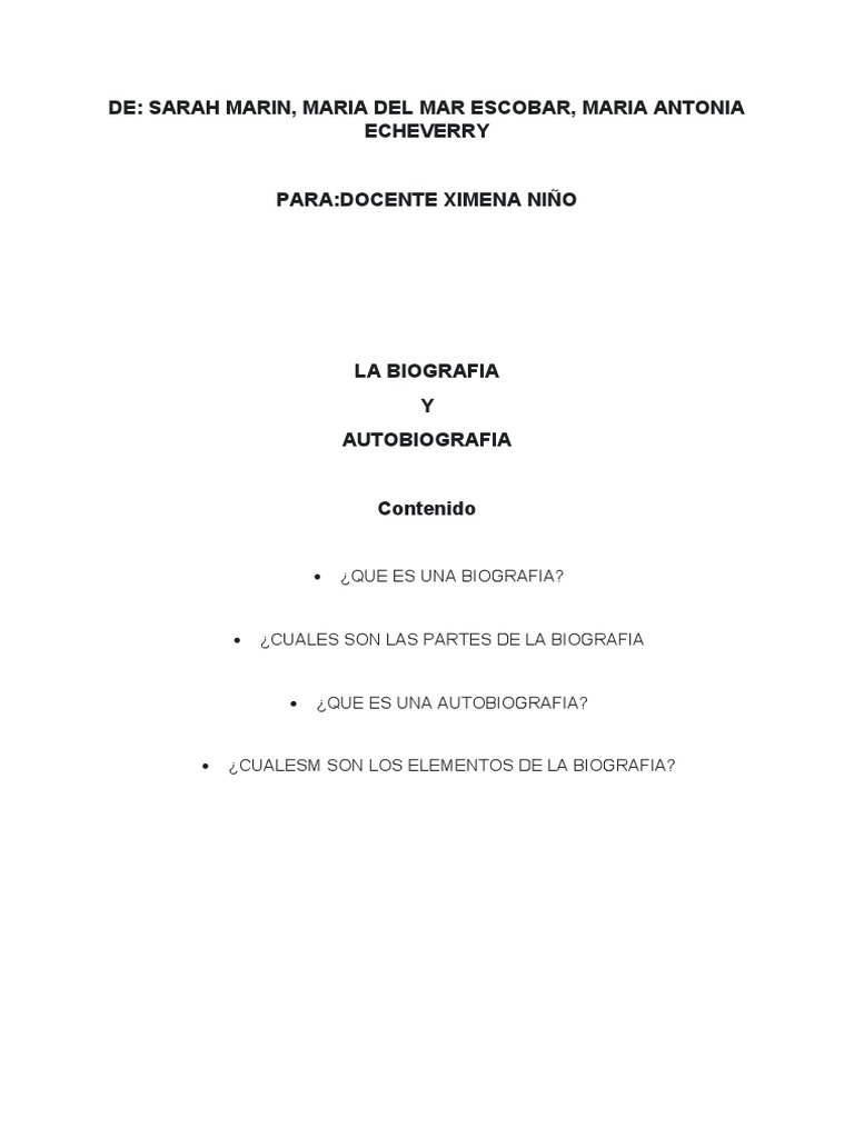 Partes de Biografía y Autobiografía | PDF | Biografía | Autobiografías