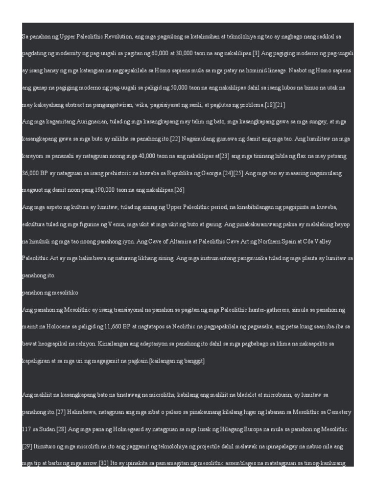 Sa Panahon NG Upper Paleolithic Revolution | PDF