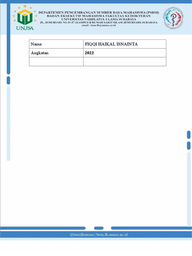 Formulir Pendaftaran BEM 2022 | PDF