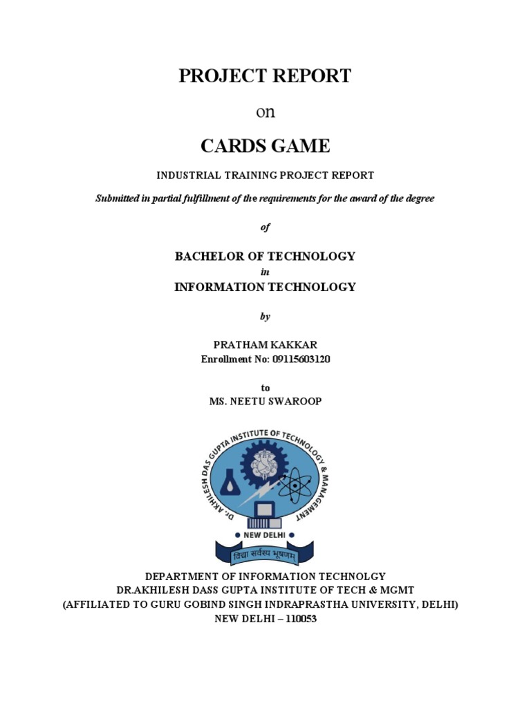 Project Report Card Game Pdf Python Programming Language Computer Programming 4054