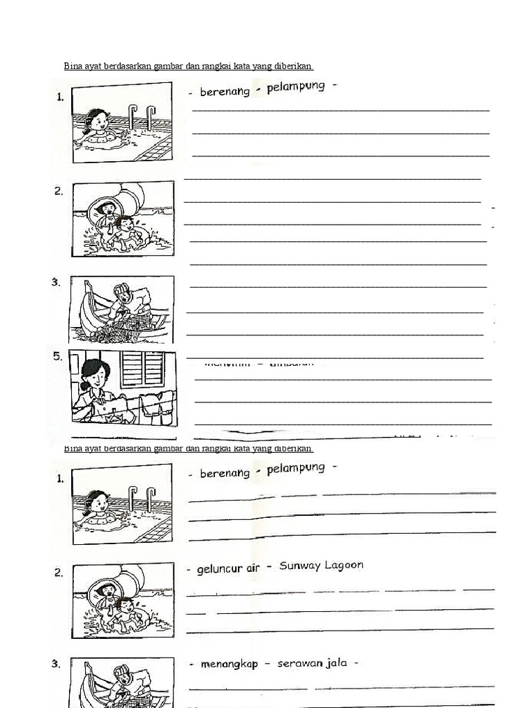 Bina Ayat Berdasarkan Gambar Dan Rangkai Kata Yang Diberikan | PDF