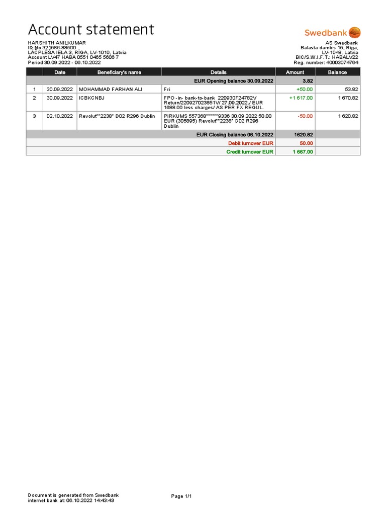 Bank Statement | PDF
