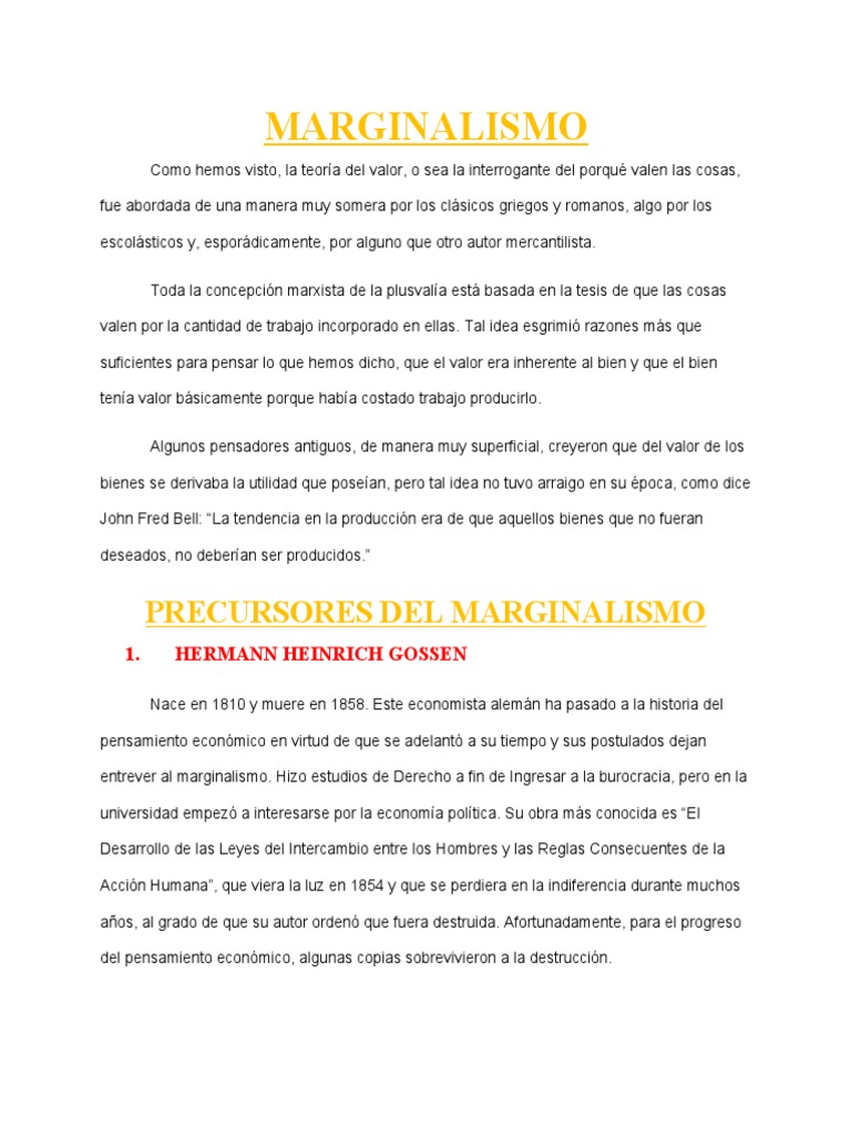 MARGINALISMO | PDF | Utilidad | Oferta (economía)