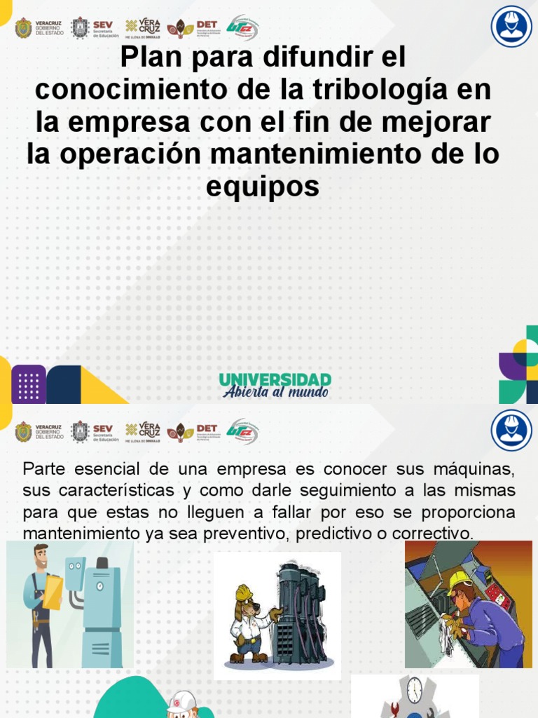 Plan para Difundir El Conocimiento de La Tribología en La Empresa Con ...