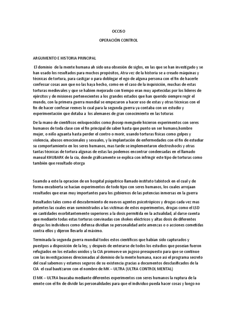 OCCISO - OPERACION CONTOL (Recuperado Automáticamente) | PDF | Agencia ...
