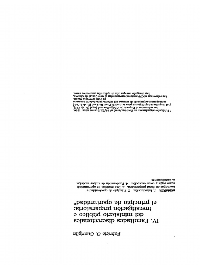 Guariglia - Facultades Discrecionales Del Min. Pub. y Ppio de Oportunidad | PDF