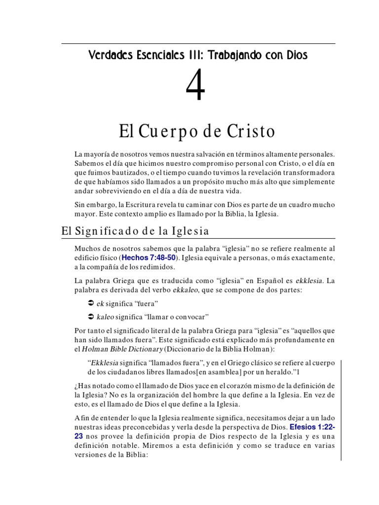 El Cuerpo De Cristo Pdf Cristo Título Jesús