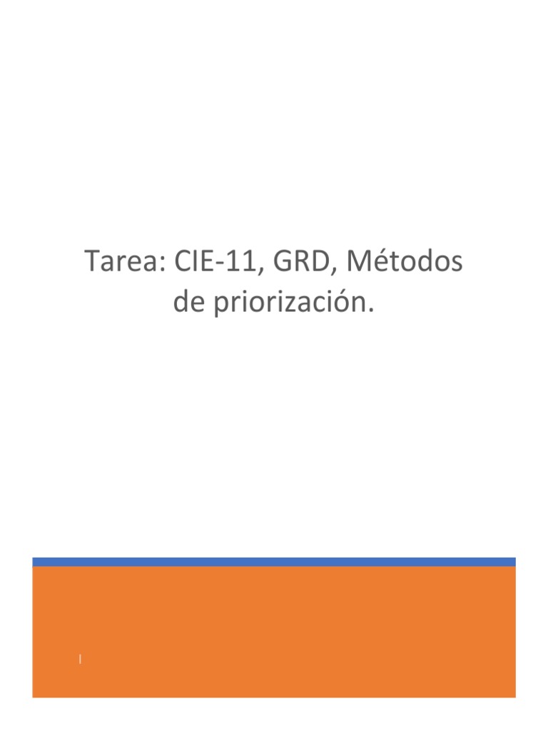 Métodos de Priorización en Salud CIE-11 | PDF | Muerte | Ciencias de la Salud