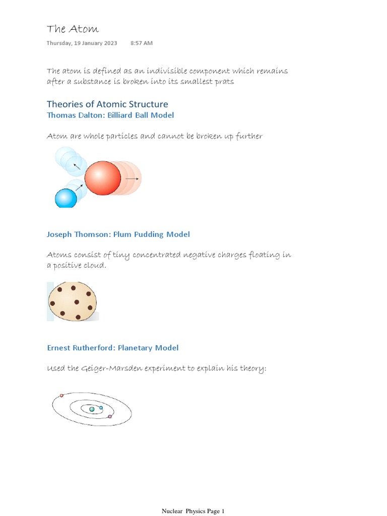 CSEC Physics - The Atom | PDF | Atomic Nucleus | Atoms