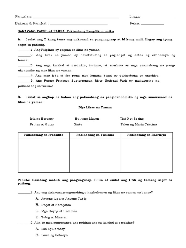 Ap4-Q2-Activity-Sheet-Week 1 | PDF Ap4-Q2-Activity-Sheet-Week 1 | PDF