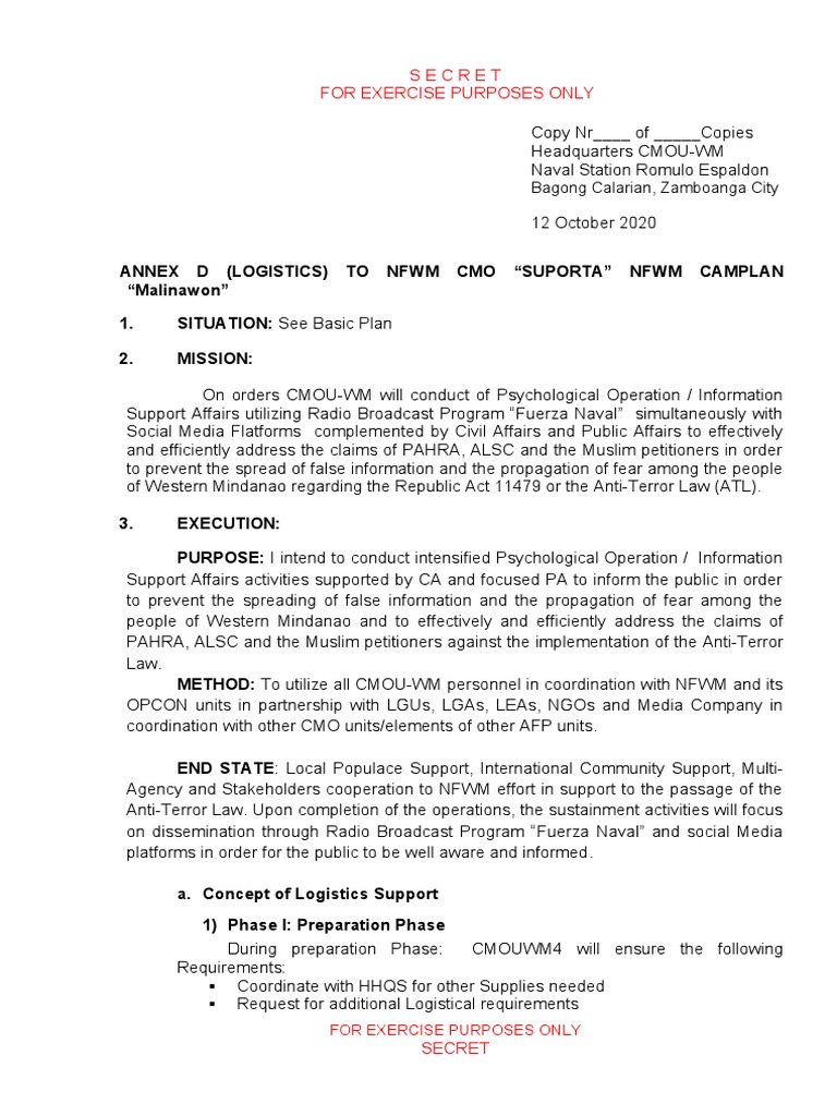 Logistics Concept of Support | PDF